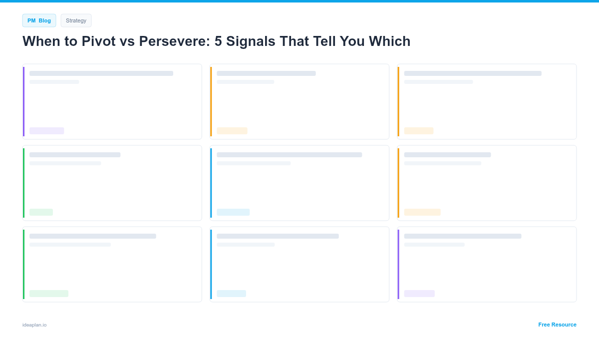 When to Pivot vs Persevere: 5 Signals (2026) | IdeaPlan