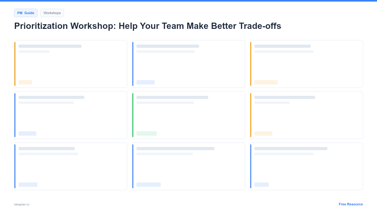Prioritization Workshop: Help Your Team Make Better
