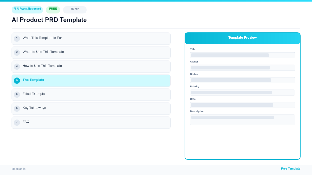 AI Product PRD Template: Specs, Evals & Guardrails (Free)