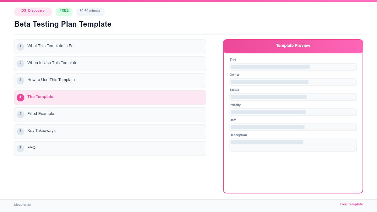 Beta Testing Plan Template for User Research | IdeaPlan