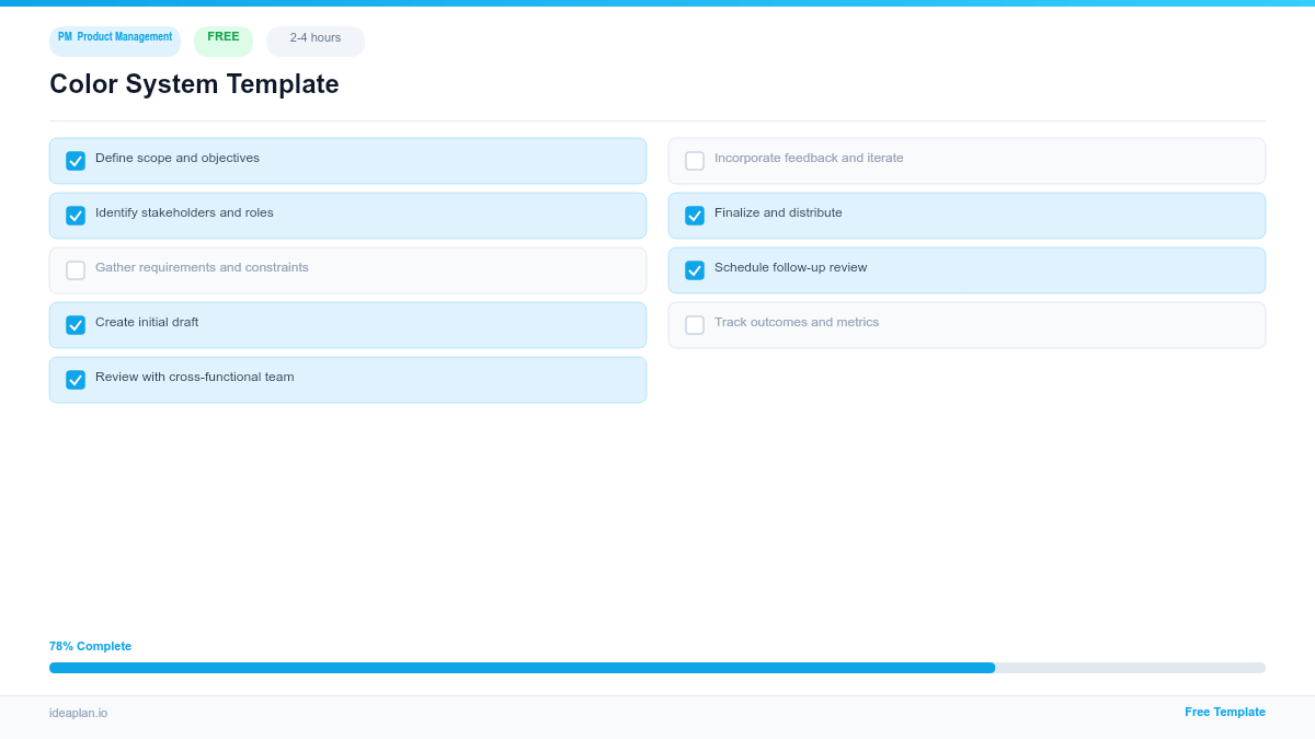 Color System Template for Product Managers