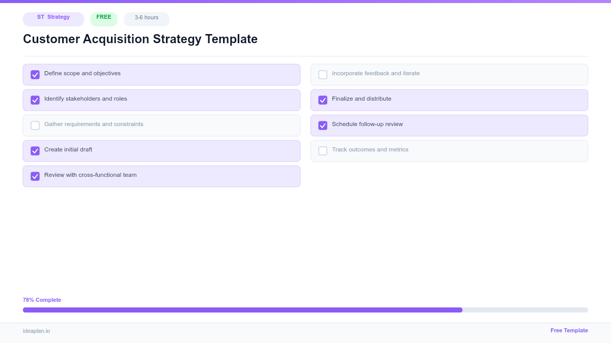 Customer Acquisition Strategy Template
