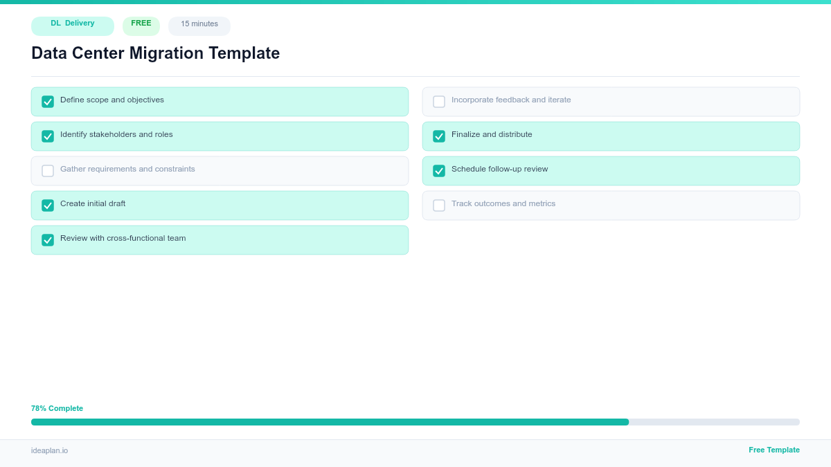 Data Center Migration Template for Agile Teams | IdeaPlan