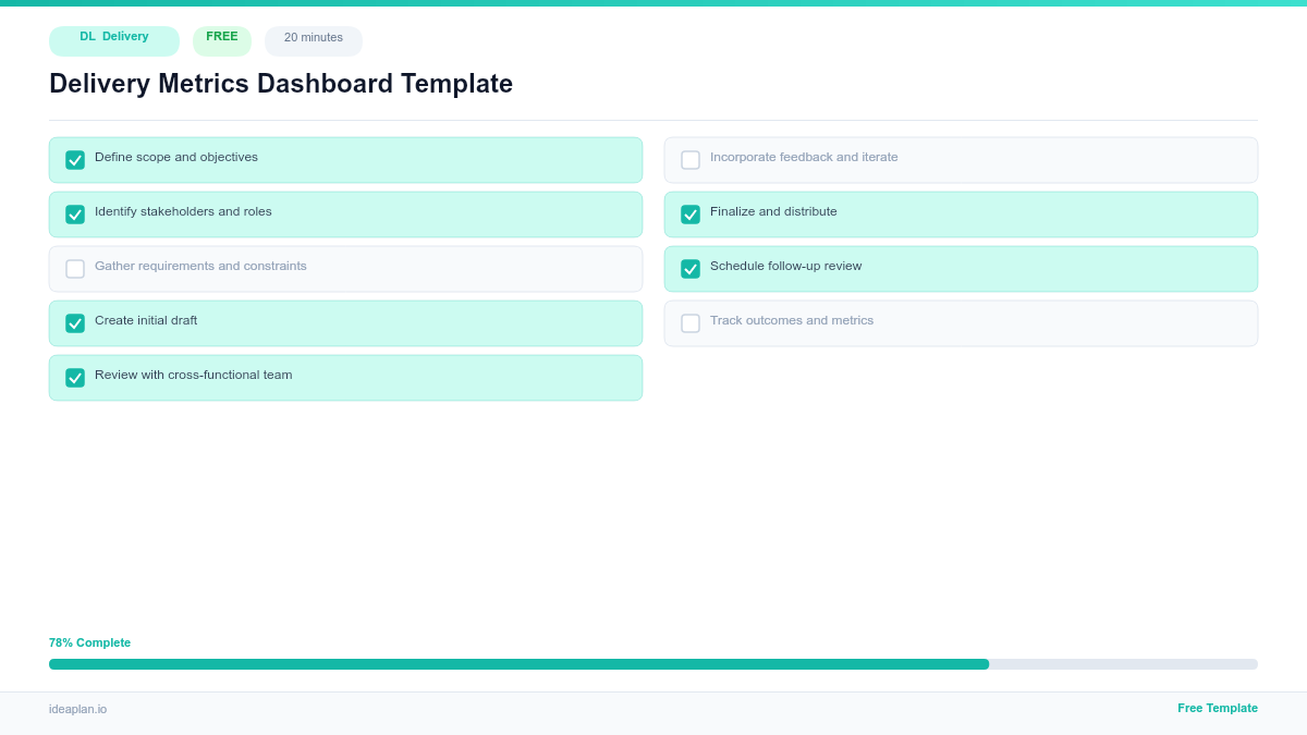 Delivery Metrics Dashboard Template