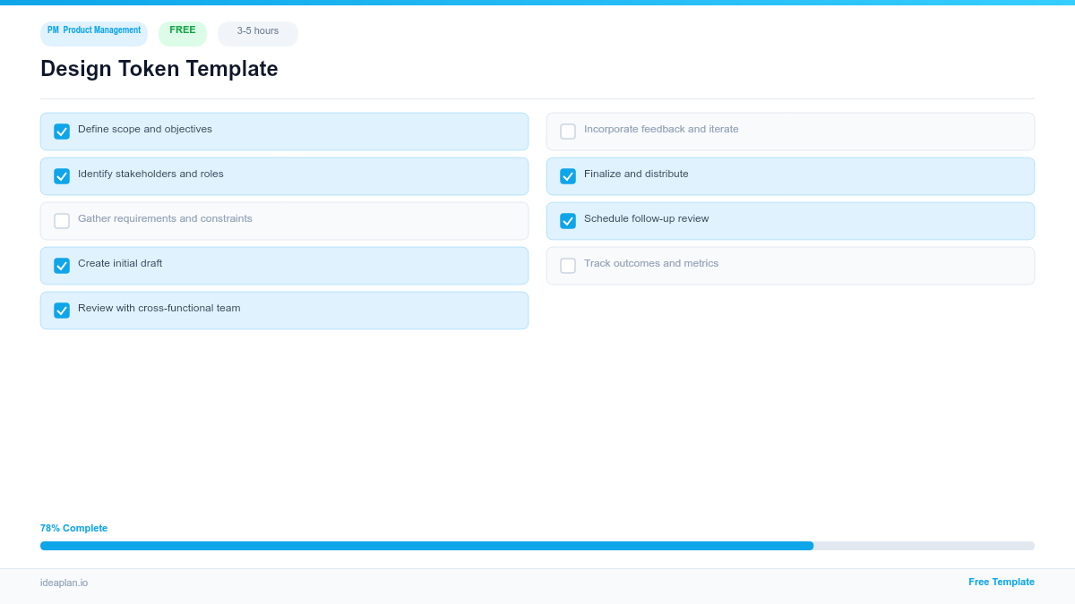 Design Token Template for Product Managers