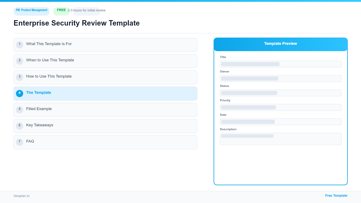Enterprise Security Review Template | IdeaPlan