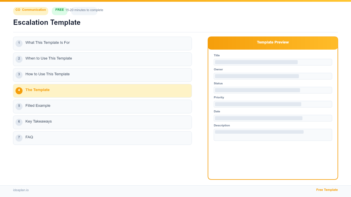 Escalation Template for Product Teams | IdeaPlan