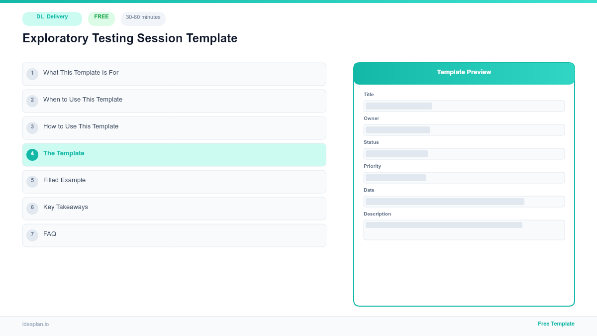 Exploratory Testing Session Template | IdeaPlan
