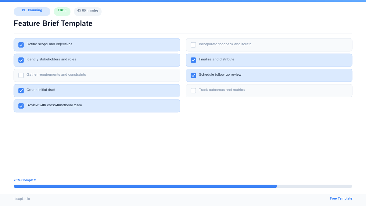 Feature Brief Template for Product Planning