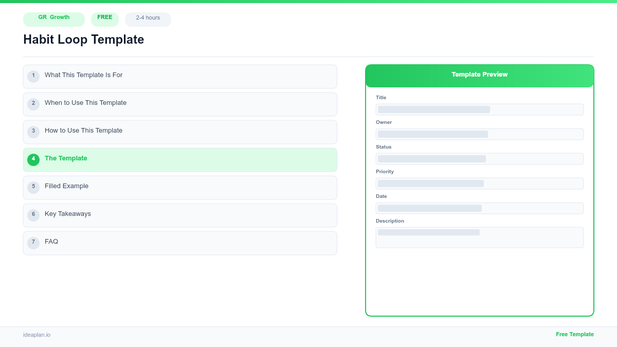 Habit Loop Template for Product Growth