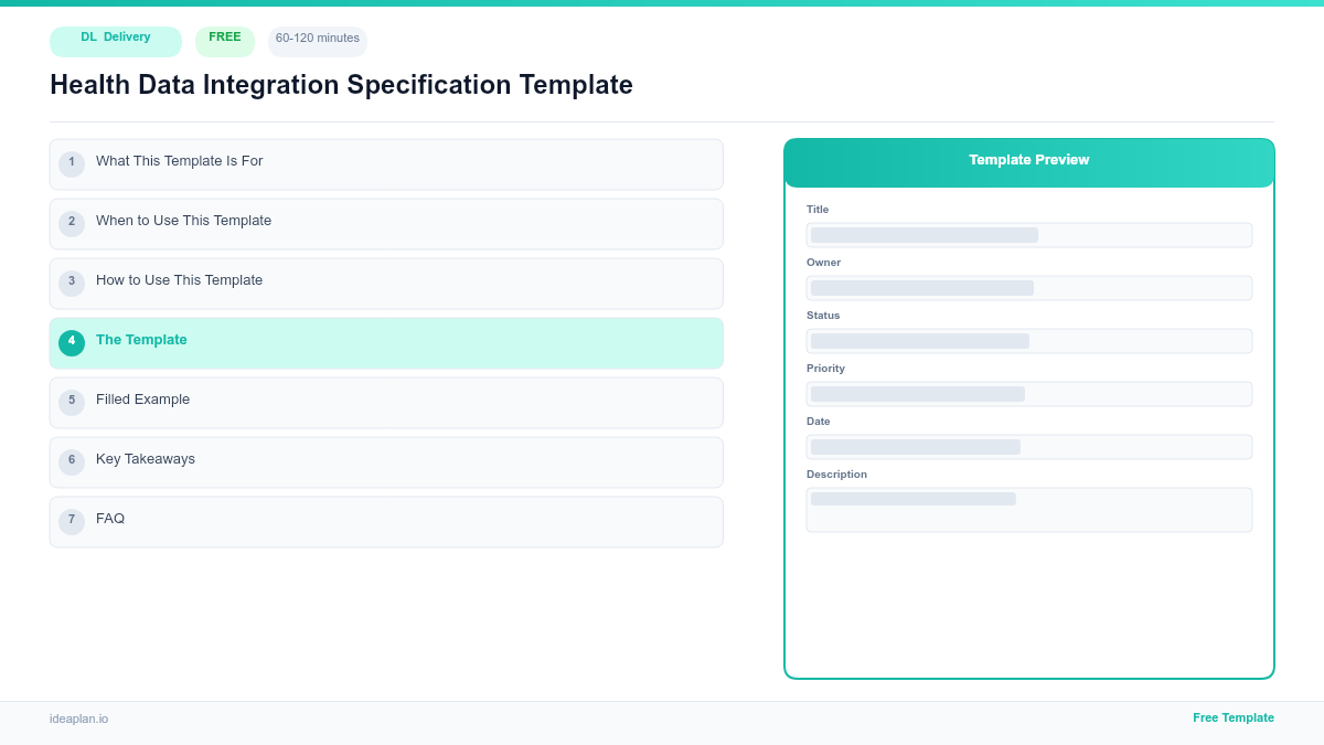 Health Data Integration Specification Template