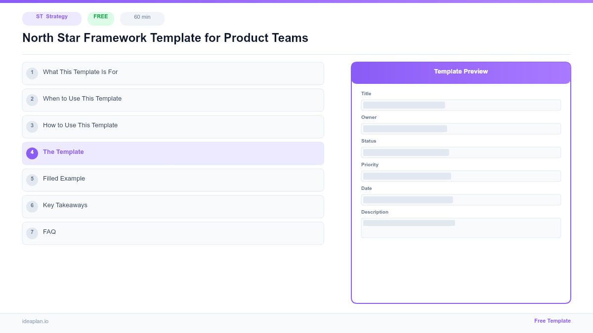 North Star Framework Template for Product Teams
