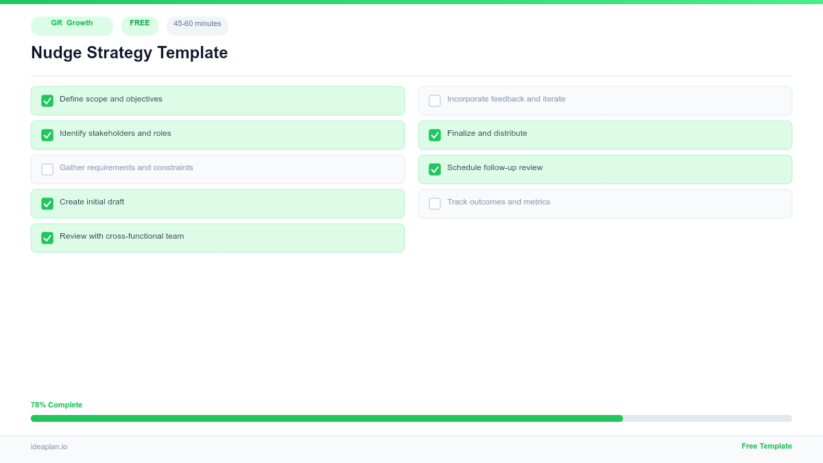 Nudge Strategy Template for Product Growth | IdeaPlan
