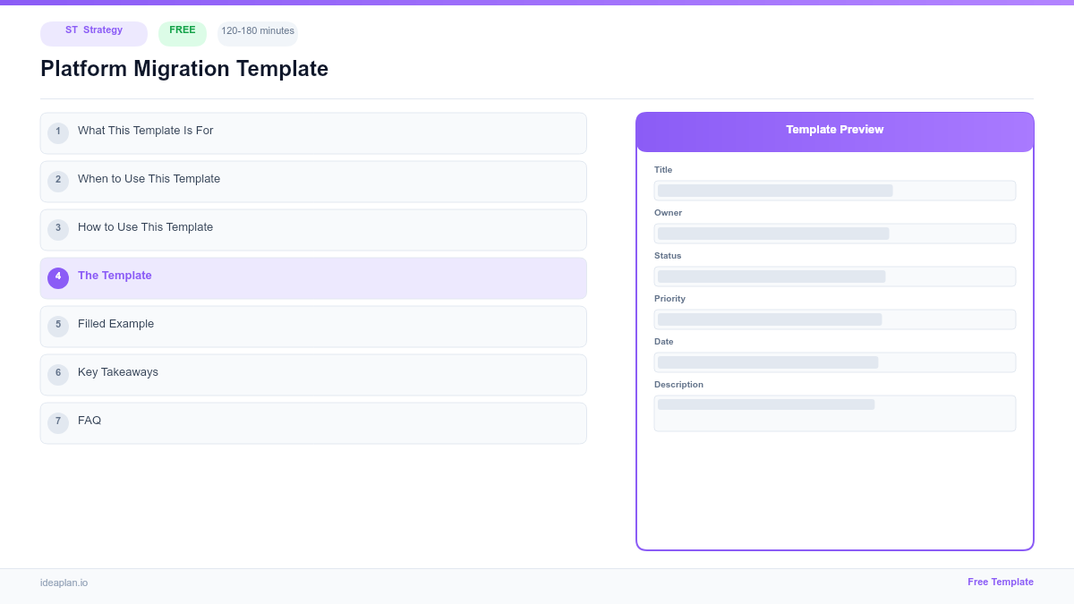 Platform Migrations: Free Product Manager Template