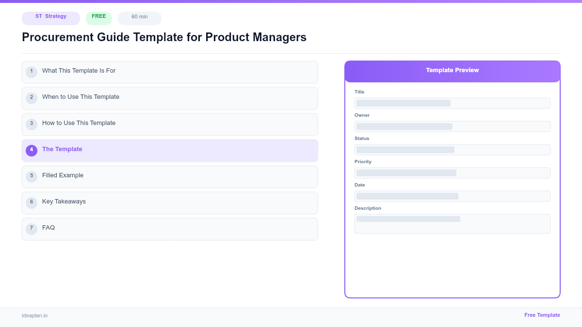 Procurement Guide Template for Product Managers