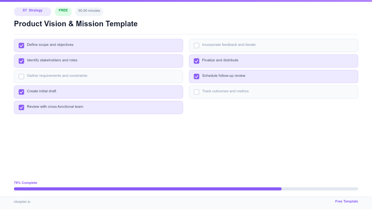Product Vision & Mission Template