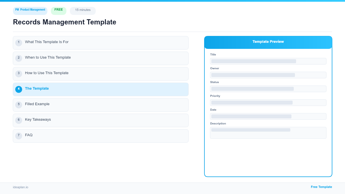 Plan of Record: Template for Product Teams