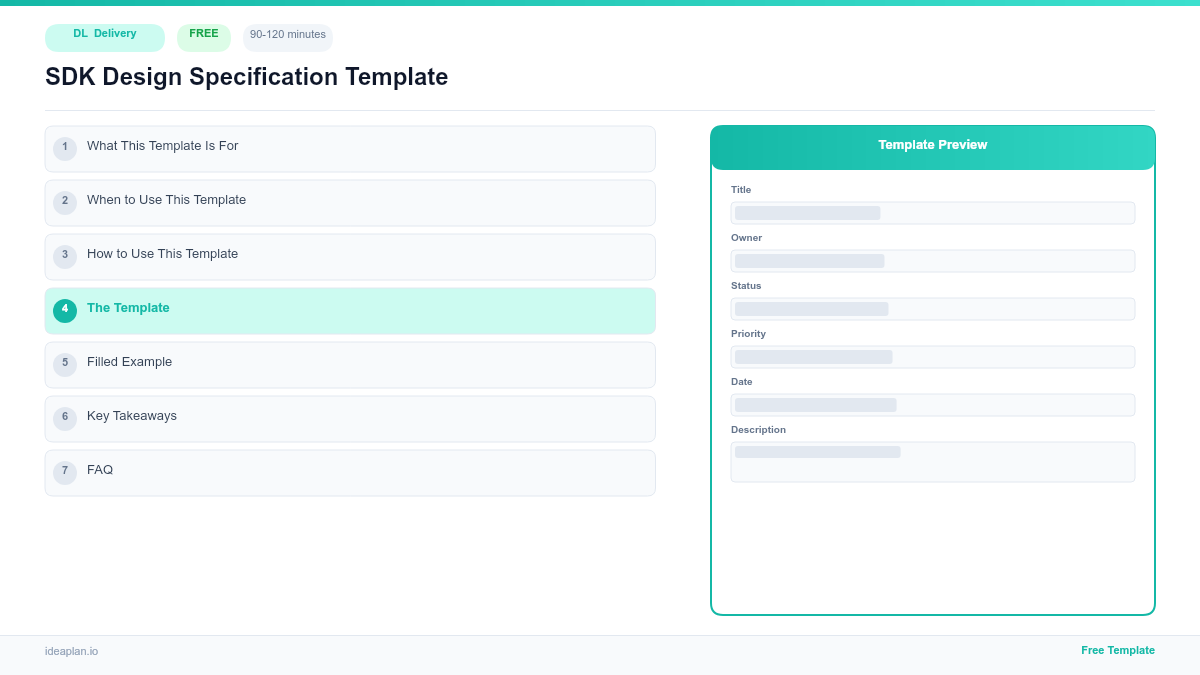 SDK Design Specification Template | IdeaPlan