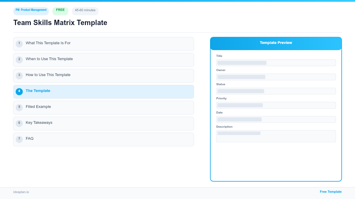 Team Skills Matrix Template for Product Managers | IdeaPlan