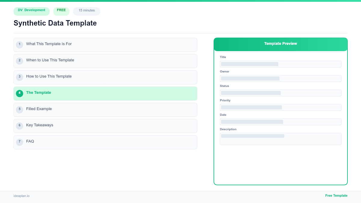 Synthetic Data Template for Engineering Teams