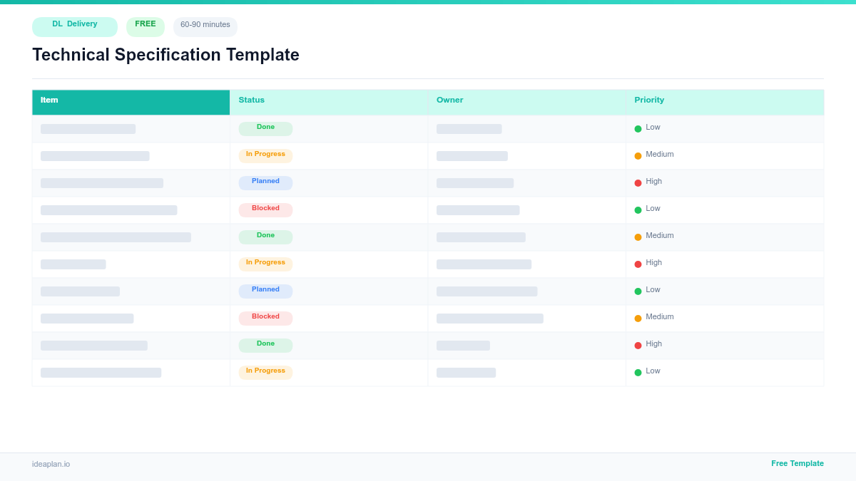 Technical Specification Template