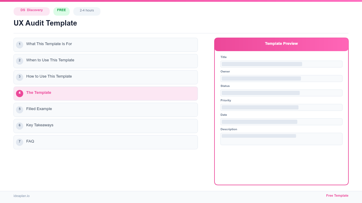 UX Audit Template for User Research | IdeaPlan